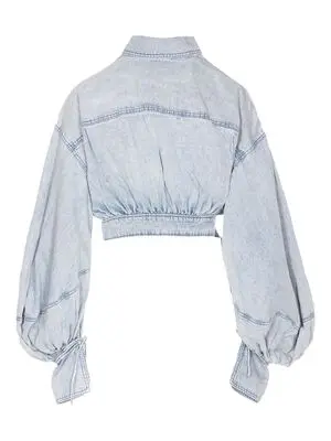 Zimmermann Rebellion Denim Top With Front Tie - Multicolor