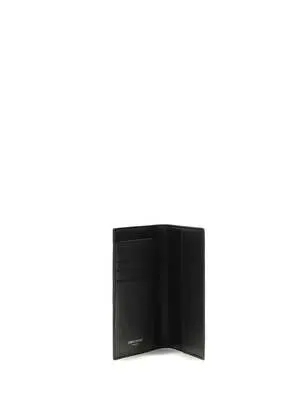 Saint Laurent Tiny Cassandre Passport Holder In Hammered Leather