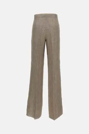 Max Mara Deserto" Linen Palazzo Trousers - Multicolor