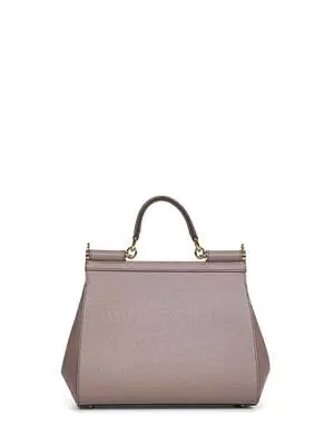 Dolce & Gabbana Taupe Dauphine Leather Sicily Handbag