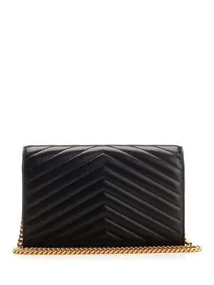 Saint Laurent Cassandre Wallet On Chain - Black