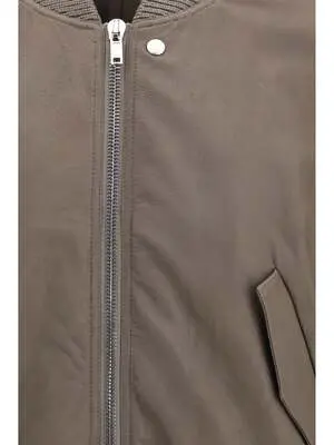 Rick Owens Secchia Bomber In Lambskin Leather - Gray