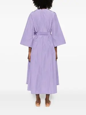 FORTE_FORTE Cotton Blend Belted Midi Dress - Multicolor