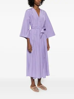 FORTE_FORTE Cotton Blend Belted Midi Dress - Multicolor