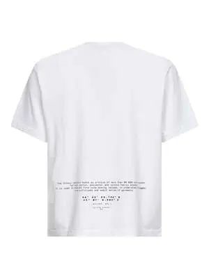 Stone Island White Organic Jersey T-shirt With All Around Compass Print - Multicolor