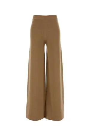 Max Mara MAX MARA Camel Wool Blend Wide Leg Pants Brown