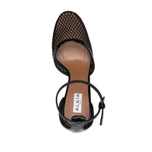 Alaïa Fishnet Ankle Strap Pumps - Black