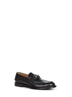 Gucci Black Leather Horsebit Loafers