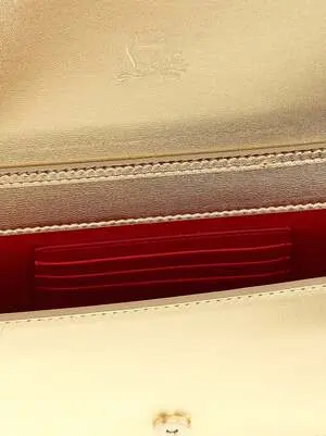 CHRISTIAN LOUBOUTIN Bettina Clutch In Patent Calfskin With Detail - Gold