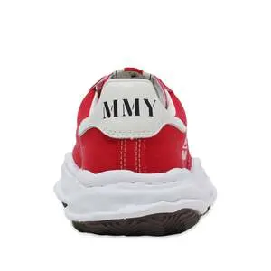 Mihara Yasuhiro Calf Leather Lace-up Sneakers - Red