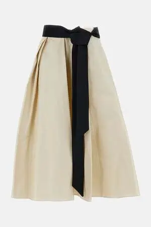 Max Mara Pleated A-line Skirt With Sash