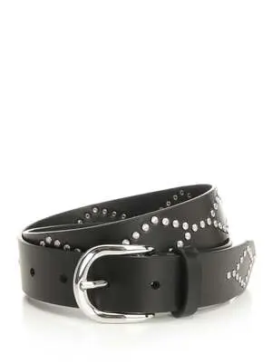 Isabel Marant Étoile Liliana" Studded Leather Belt - Black