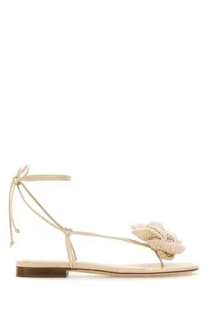 Magda Butrym Leather Sandals With Floral Detail - Brown