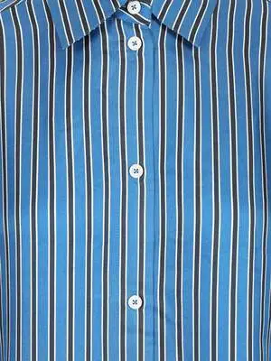 TOTEME Oversized Striped Silk Shirt - Blue
