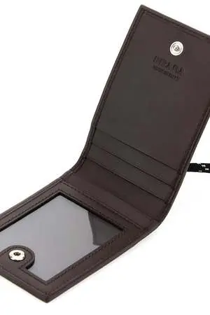 Prada Two-tone Canvas And Leather Card Holder