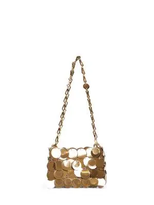 Rabanne Gold Sparkle Discs Nano Shoulder Bag