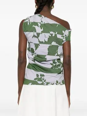 Dries Van Noten Hunray" Draped Cotton Top - Multicolor