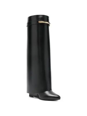Givenchy Knee-high Wedge Heel Boots With Metal Detail - Multicolor