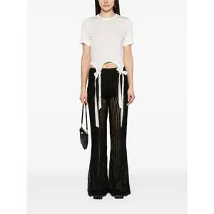 Simone Rocha Ivory Lyocell Bow Detail T-shirt