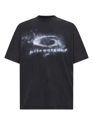Balenciaga Balenciaga Men Black Crayon Loop Medium Fit T-Shirt Multicolor