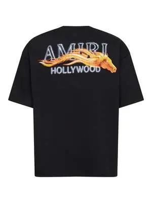 Amiri Black Jersey Hollywood Horse T-shirt