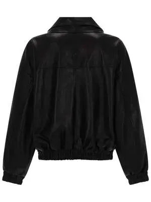 Magda Butrym Leather Bomber Jacket - Black