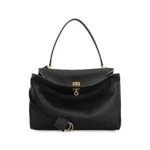 Balenciaga Calf Leather Shoulder Bag With Gold-tone Hardware - Black