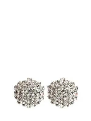 SELF-PORTRAIT Crystal Embellished Flower Earrings - Silver