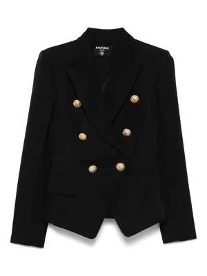 Balmain Double-breasted Wool Jacket With Gold-tone Buttons - Multicolor