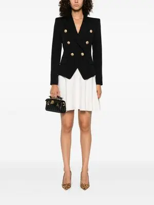 Balmain Double-breasted Wool Jacket With Gold-tone Buttons - Multicolor