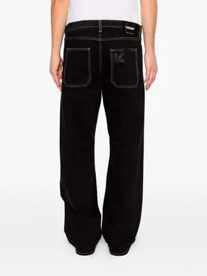 Off-White Slim Relaxed Fit Jeans With Half Arrow Detail - Multicolor