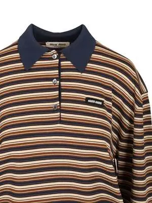 Miu Miu Striped Wool Knit Polo Shirt