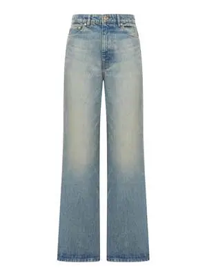 GANNI Iziey Jeans In Rigid Denim - Multicolor