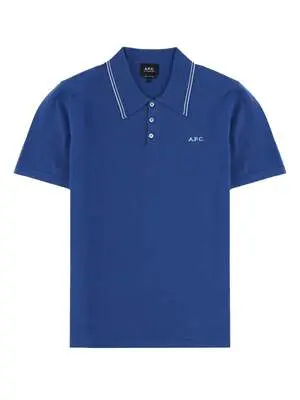 A.p.c. Alex Polo With Logo - Blue
