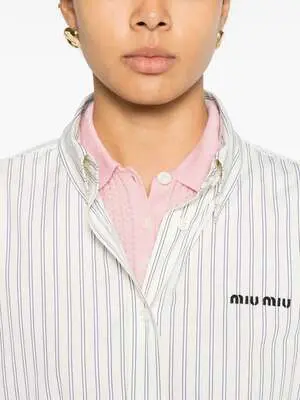 Miu Miu Striped Cotton Button-down Shirt