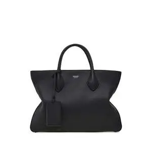 FERRAGAMO Calfskin Tote Bag - Black