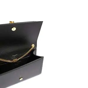 Saint Laurent Kate Small Tassel Grain Leather Shoulder Bag - Black