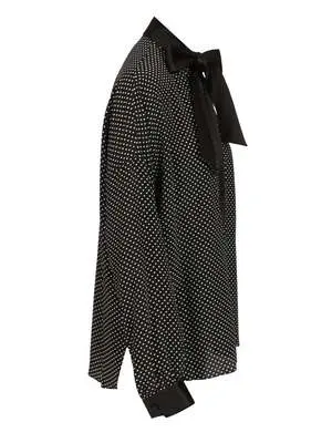 TOM FORD Polka Dot Silk Satin Blouse With Lavallière Collar