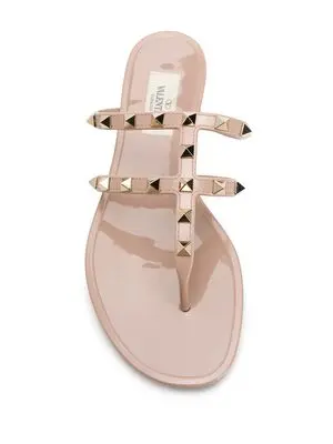 Valentino Garavani Rockstud Embellished Thong Sandals