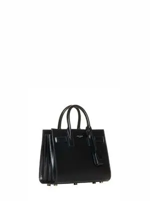 Saint Laurent Black Sac De Jour Nano Handbag In Smooth Calf Leather - Multicolor