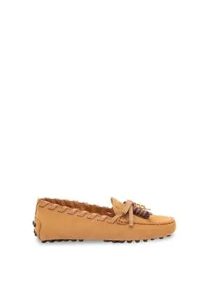 TOD'S Nubuck Gommino Loafers With Tassel Detail - Multicolor