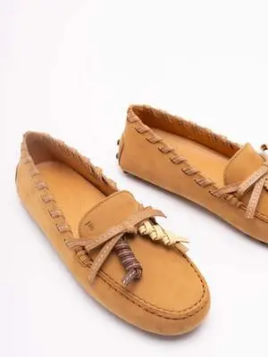 TOD'S Nubuck Gommino Loafers With Tassel Detail - Multicolor