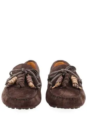 TOD'S Suede Mocassins With Tassel Detail - Brown