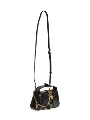 Dolce & Gabbana Black Vittoria Handbag With Metal Chain Detail - Multicolor