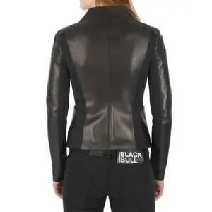 Dsquared2 Leather Jacket With Metal Button Detail