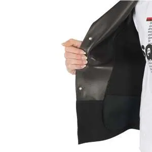 Dsquared2 Leather Jacket With Metal Button Detail