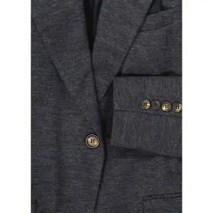 Brunello Cucinelli Wool Blend Blazer With Notched Lapel And Vented Back