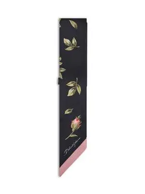 Dolce & Gabbana Rose Bouquet Print Silk Twill Bandeau - Multicolor