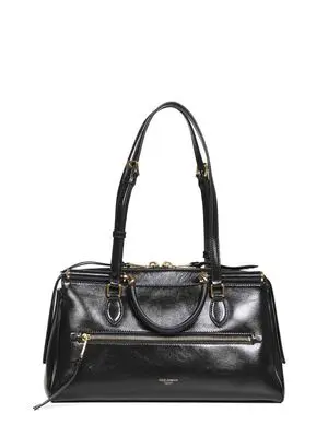 Dolce & Gabbana Black Vittoria Shiny Calf Leather Handbag - Multicolor
