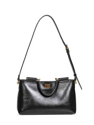 Dolce & Gabbana Black Shiny Calf Leather Handbag